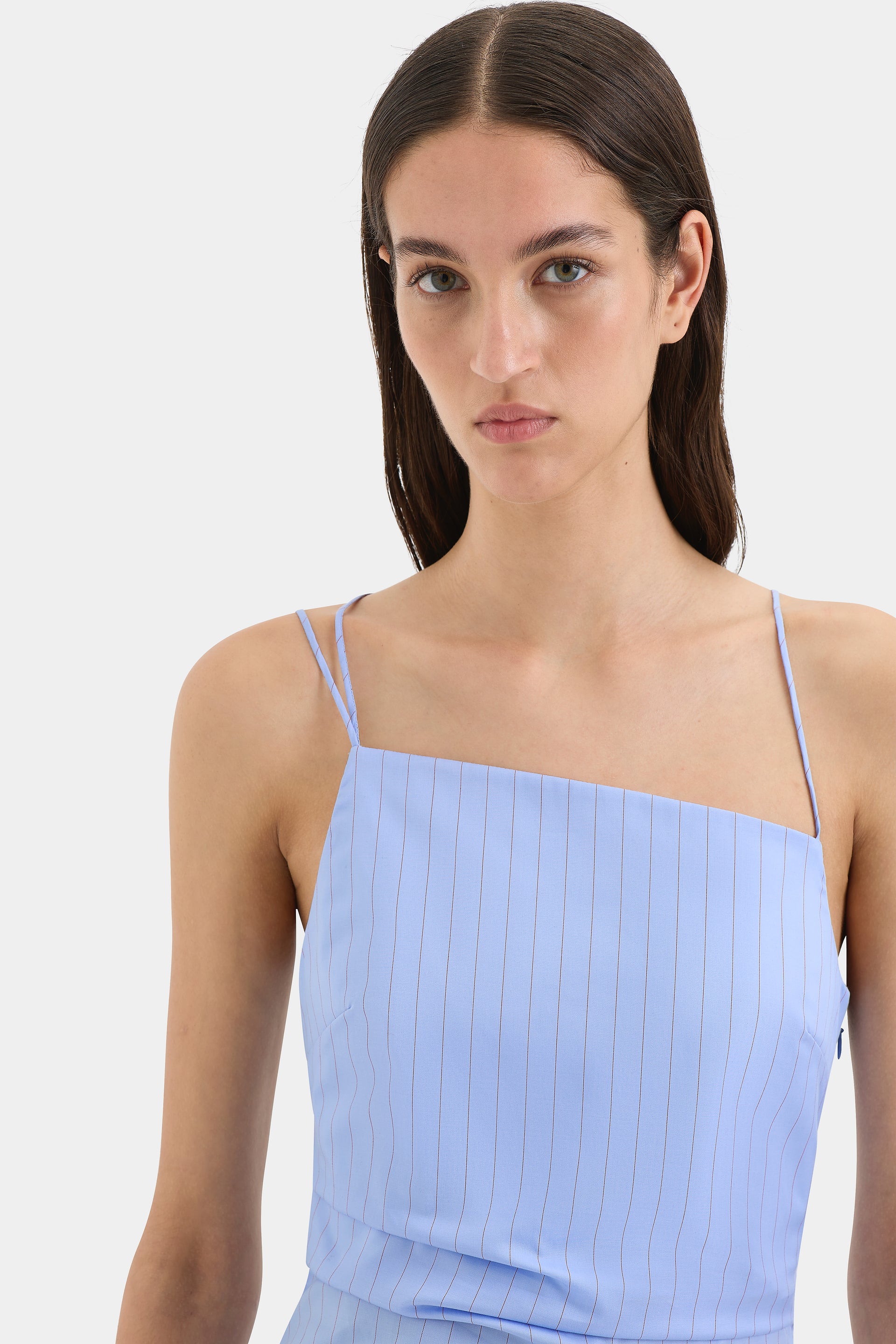 Lori Mini Dress | Sky Blue Pinstripe | SIR.