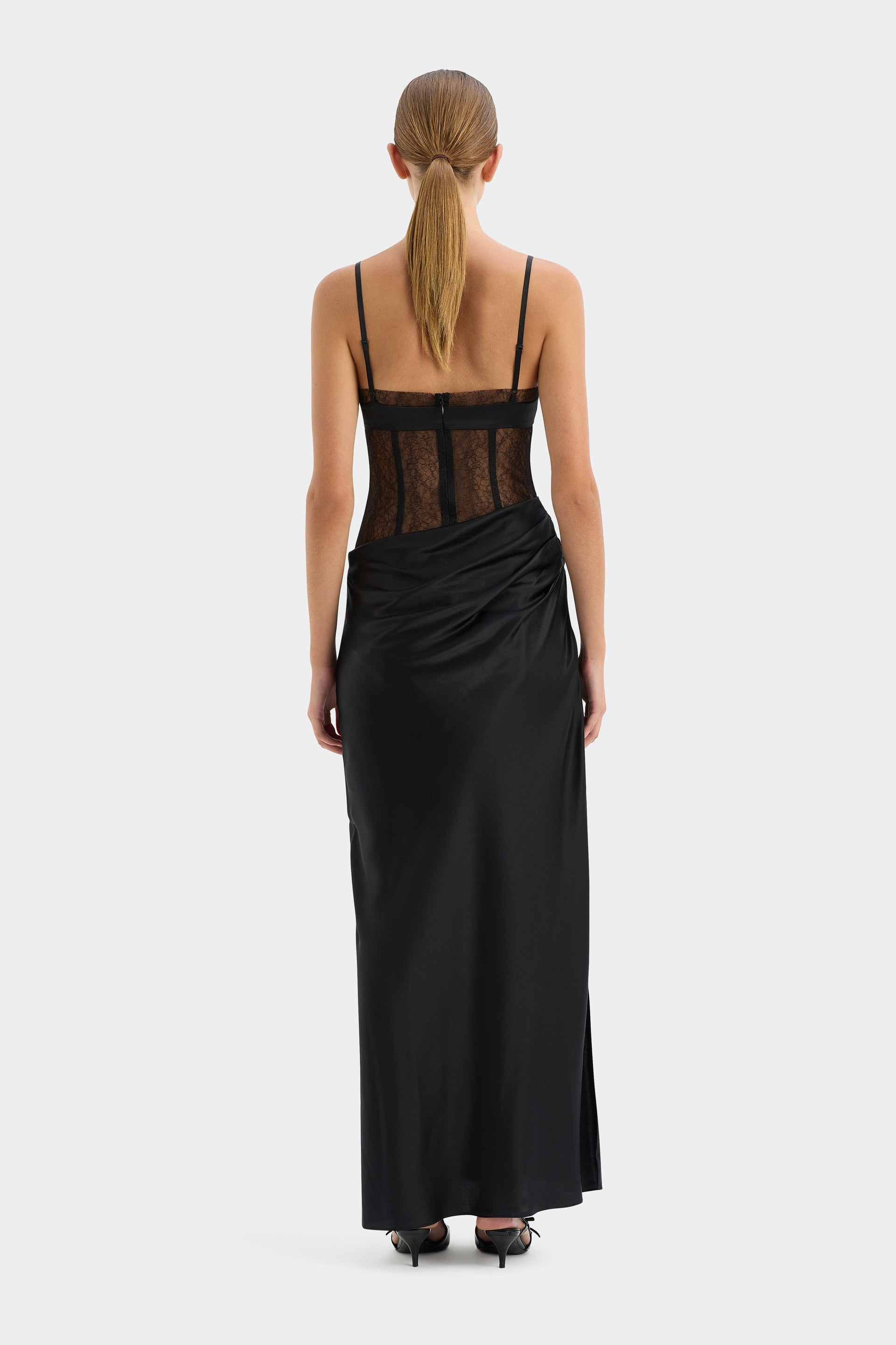 Dunya Draped Gown | Black | SIR.