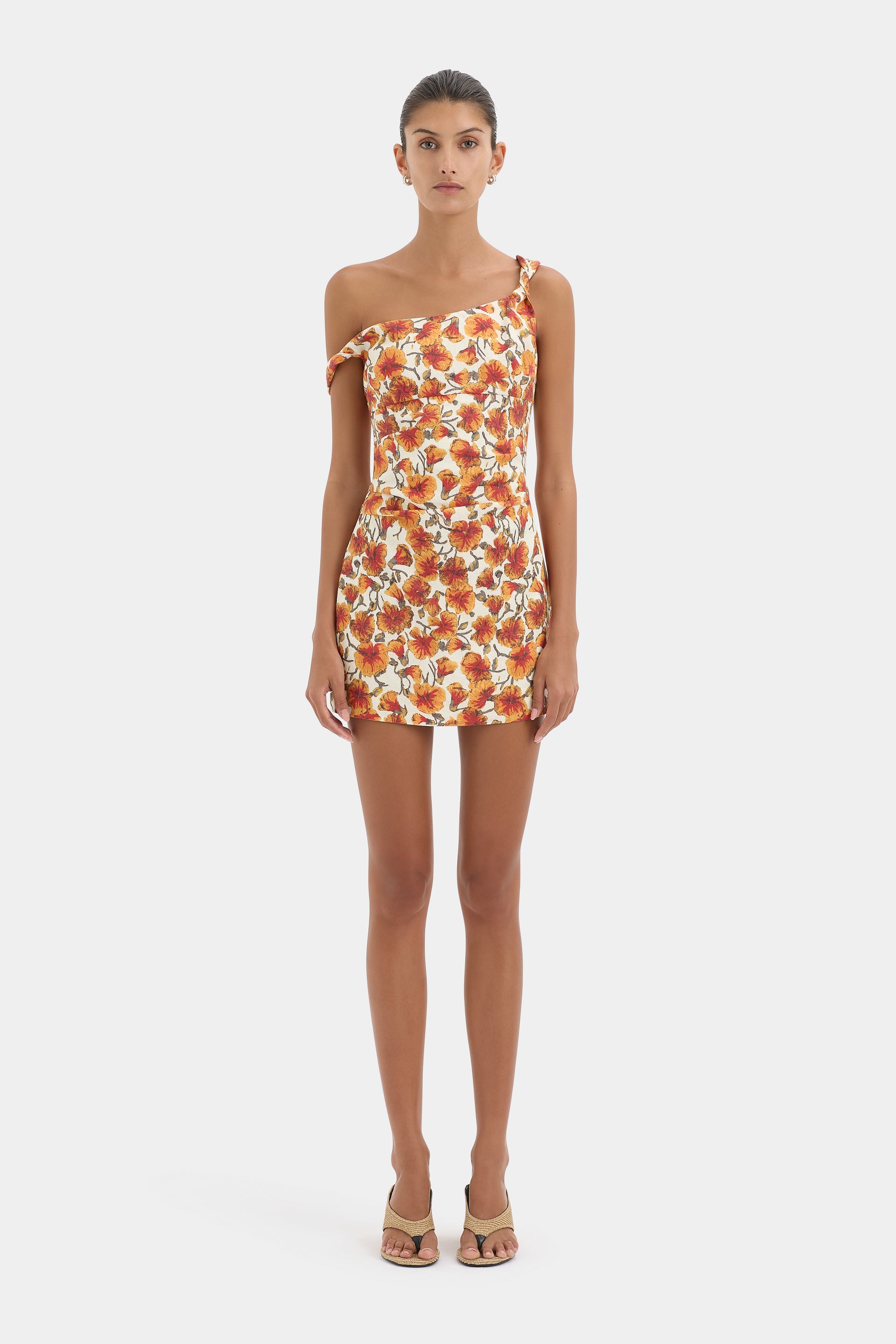 Jara Mini Dress | Orange Calendula Floral | SIR.