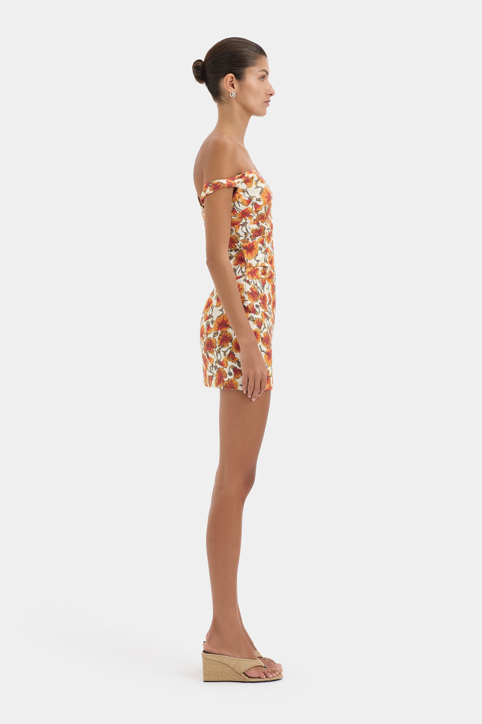 Jara Mini Dress | Orange Calendula Floral | SIR.