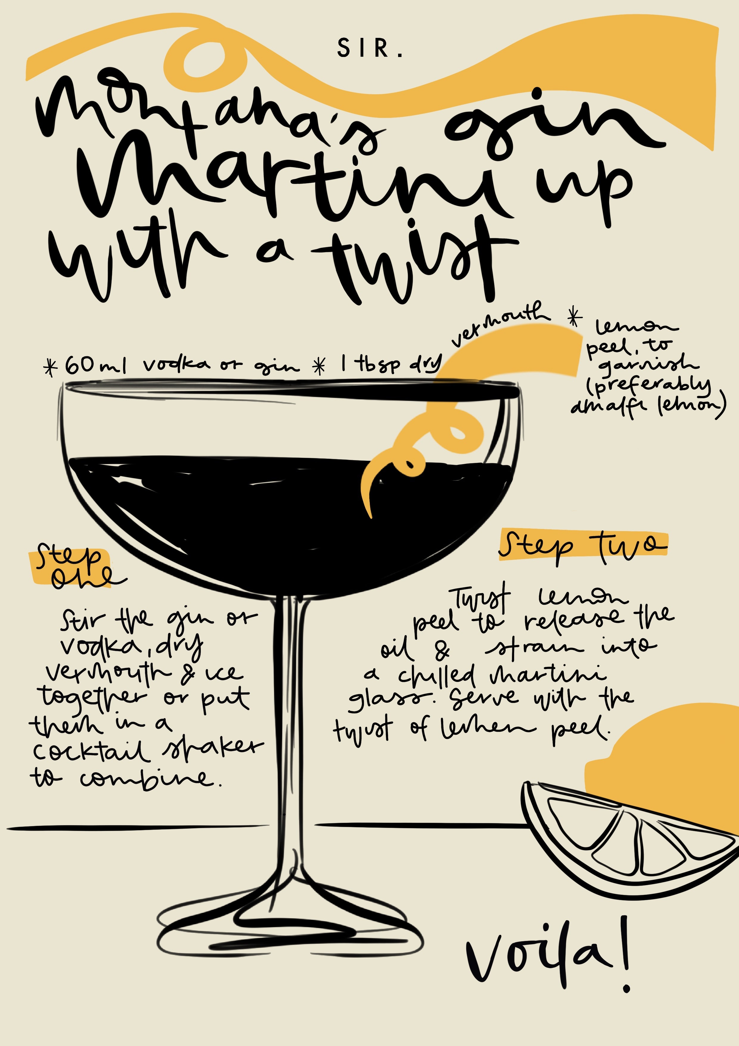 Montana Cox’s Gin Martini with a Twist | YES SIR. | SIR.